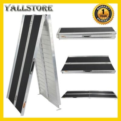 10ft Aluminum Multi-Folding Wheelchair Scooter Mobility Ramp Portable ...