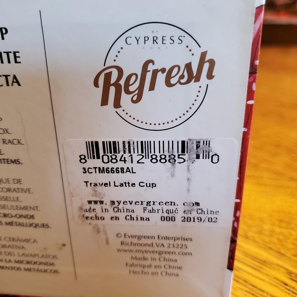 New Boxed Cypress Refresh Ceramic Travel Cup Mug 17 oz Cozy Cat W Scarf ...