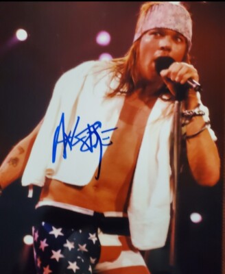 AXL ROSE SIGNED AUTOGRAPHED PHOTO "GUNS N ROSES" LEAD SINGER 8X10 COA ...
