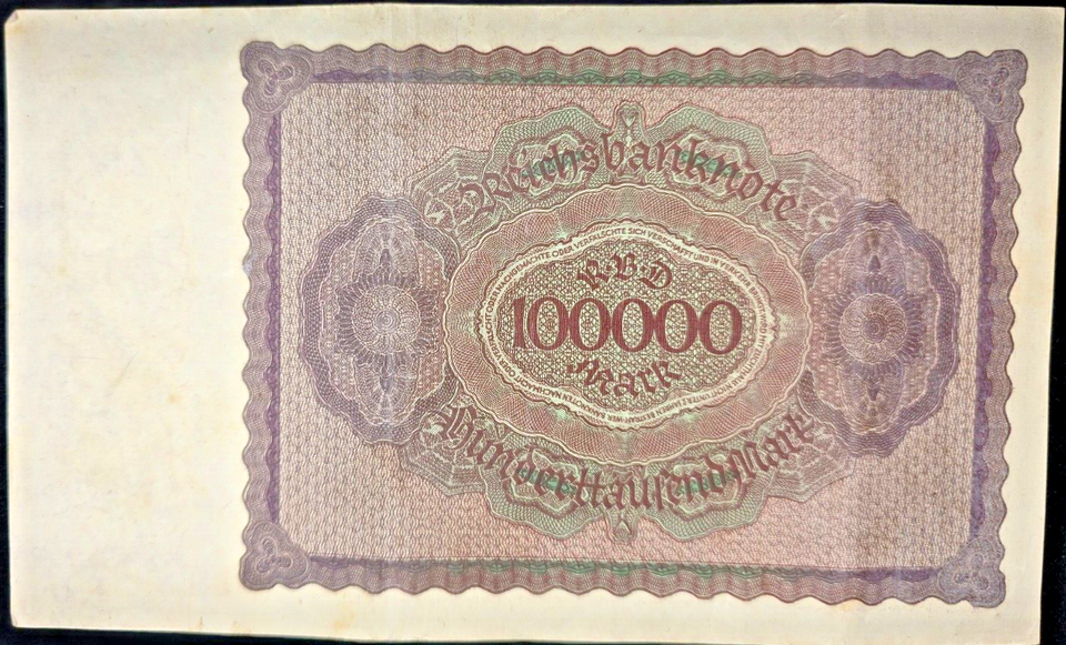Four Reichsbanknote 100,000 Mark Bank Notes - 1923 | eBay