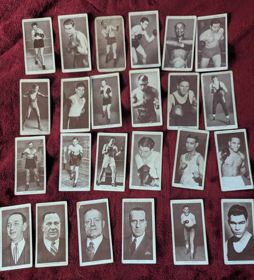 BOXING PERSONALITIES CHURCHMAN CIGARETTE CARDS x24 IN JOHN PLAYERS ...
