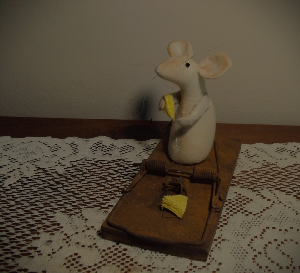 primitive farmhouse folk art country handmade artist mouse doll rat ...