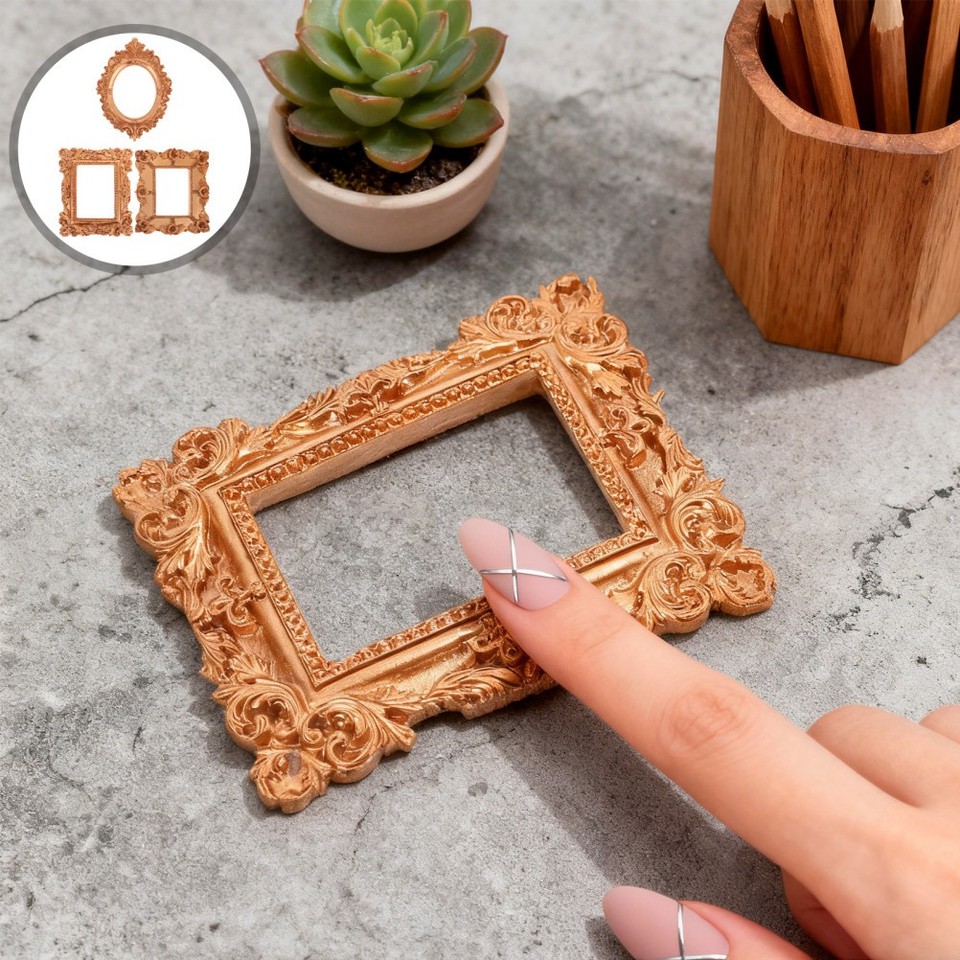 3PCS Antique Small Photo Frame - 3 Styles Tiny Vintage Mini Picture ...