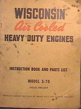 RARE 1950s MODEL S-7D WISCONSIN AIR COOLED ENGINES INSTRUCTION AND ...