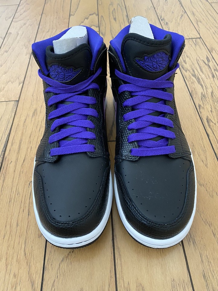 Air Jordan 1 Retro ‘86 US Men’s Size 8 Black/Purple-White 644490-014 ...