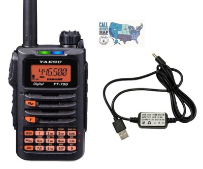 Yaesu FT-70DR Dual Band Digital HT Radio w/ Yaesu Compatible USB ...