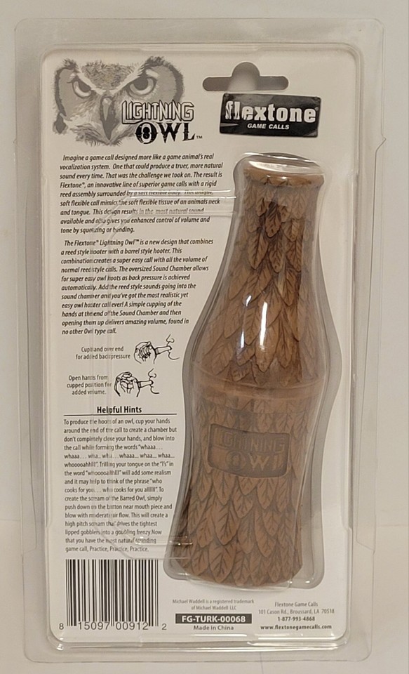 Flextone Game Calls Lightning Owl Turkey - New/Sealed SKUDK1 ...