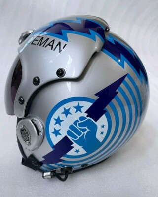 TOPGUN ICEMAN FLIGHT HELMET HGU33 Style FIGHTER PILOT HELMET NAVY PROP ...