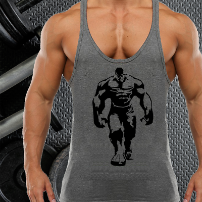 HULK SILHOUETTE GYM VEST STRINGER BODYBUILDING MUSCLE TRAINING FITNESS ...