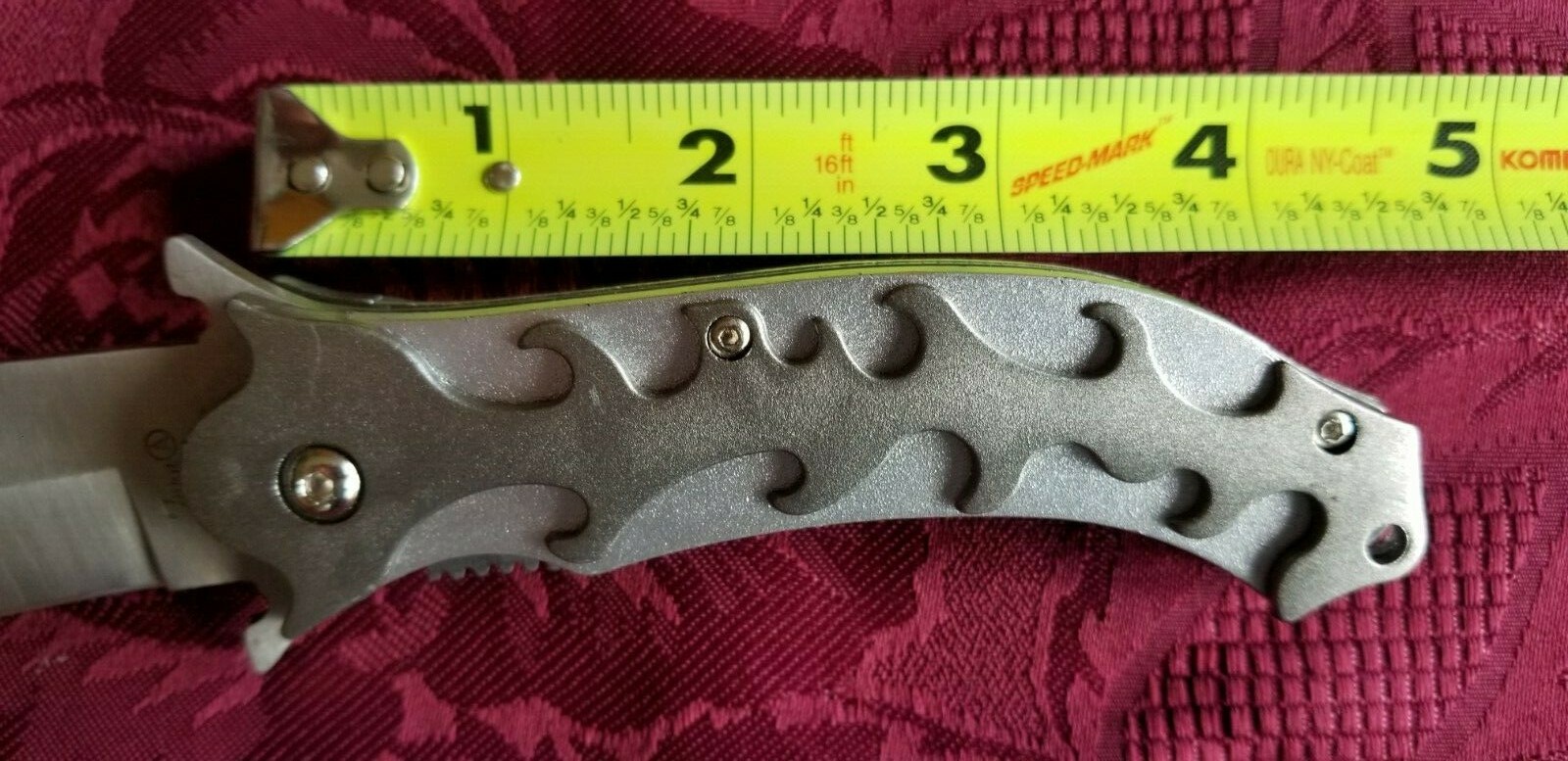 FURY KNIFE 11064 WITH POCKET CLIP-SILVER EMBOSSED HANDLE | eBay