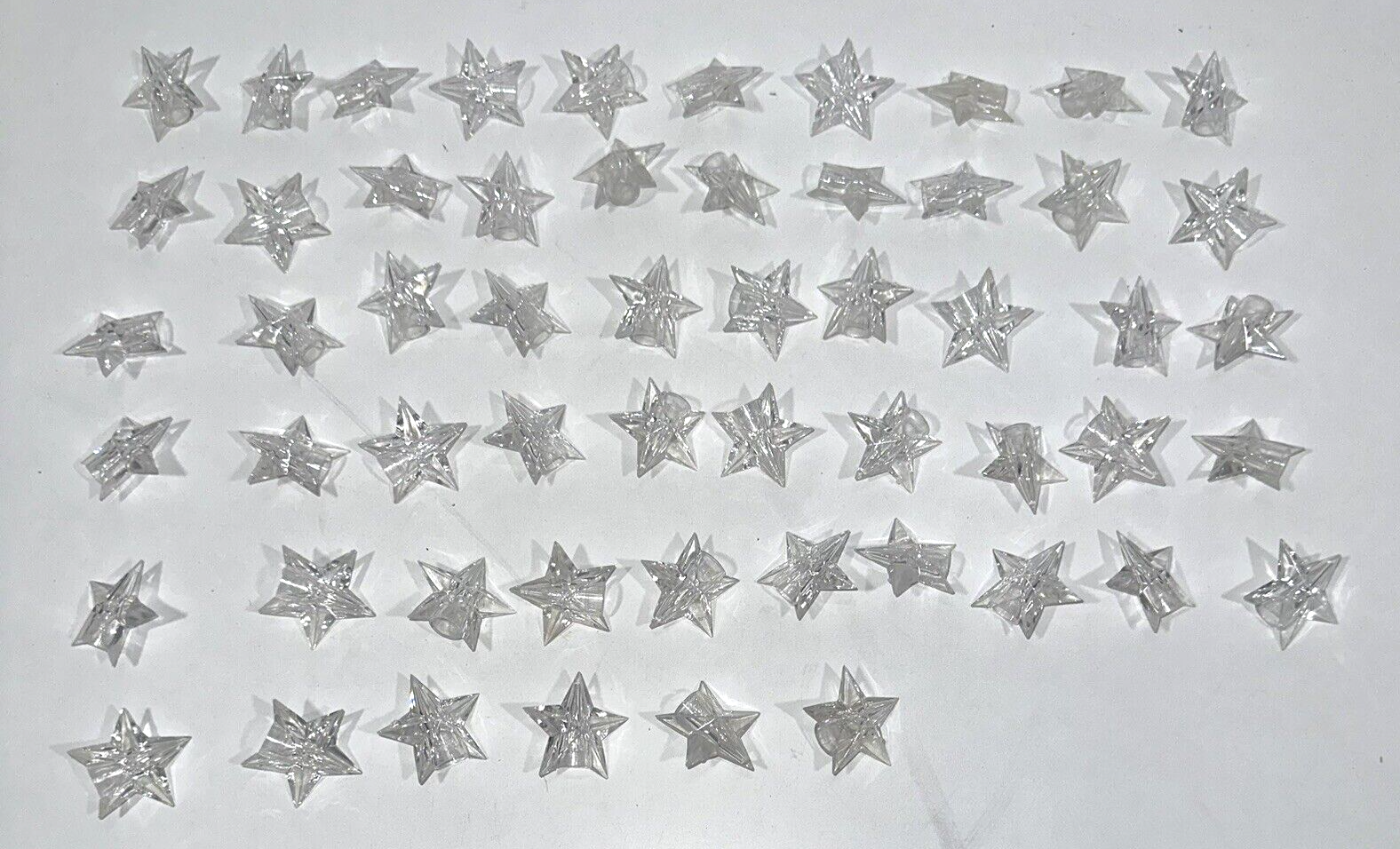 Lot of 56 Vintage Christmas Mini Light Covers Clear Stars 5 Point Star ...