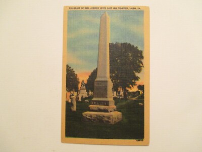 Salem Virginia Postcard Grave Gen Andrew Lewis East Hill Cemetery VA | eBay