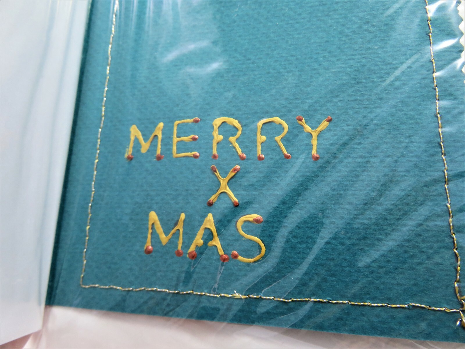 Handmade Christmas Cards Embroidered Star On Paper Modern StringArt Lot ...