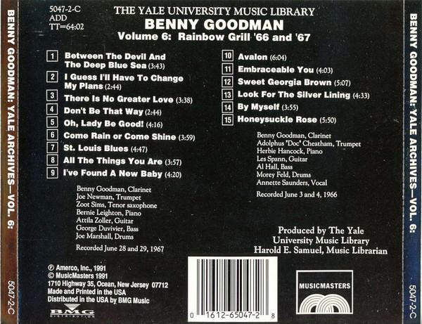 Benny Goodman Yale University Music Library Benny Goodman Live At the ...