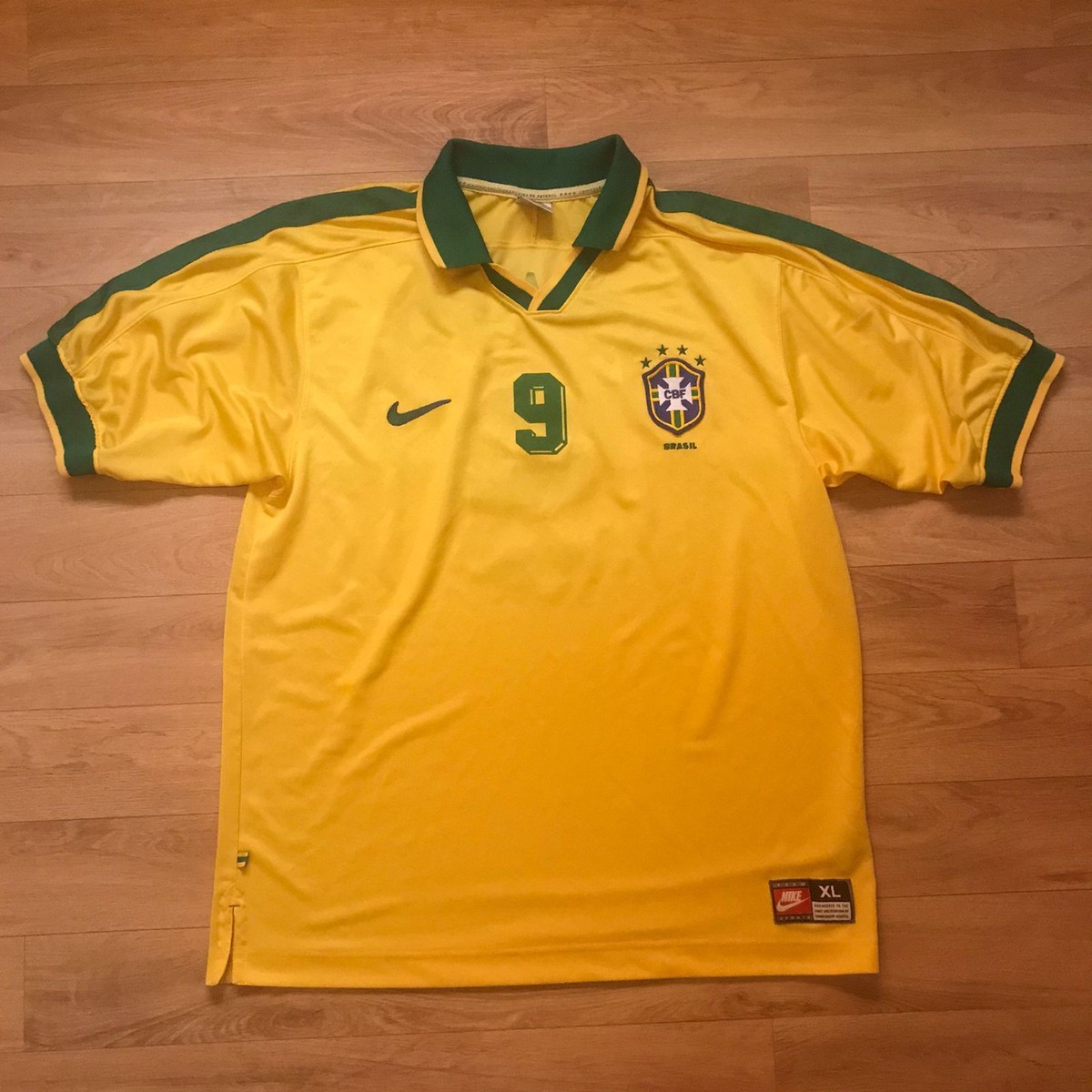 Team Brazil 1998 Nike Nike Brazil 1998 Reissue Soccer Jersey Ronaldo