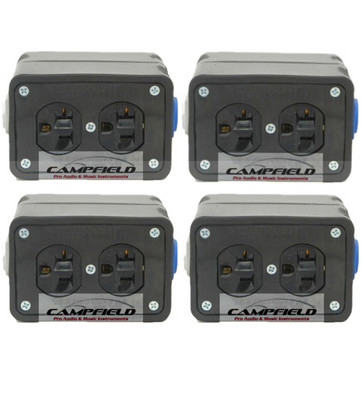 4pk PowerCon Rubber Quad Box Power Distribution Twist-Lock Distro link ...