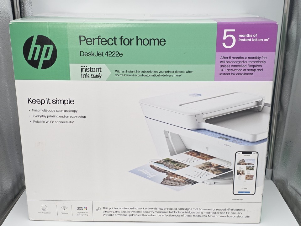 HP DeskJet 4222e All-in-One Wireless Printer Print Scan Copy | eBay UK