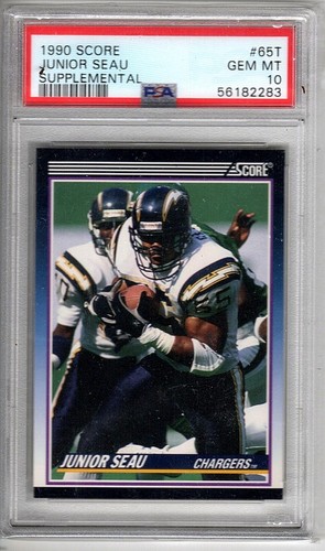 Junior Seau 1990 Score Supplemental #65T Rookie Card PSA 10 Pop 290 of ...