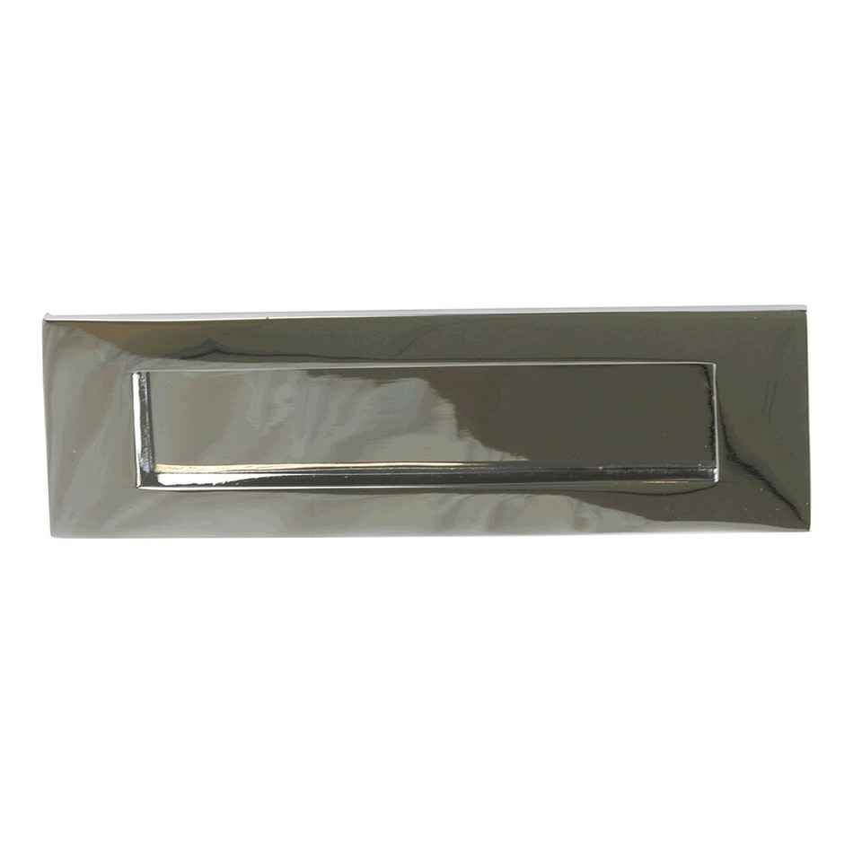 Letter Box Plate Chrome Brass Front Door External Postal Plate Cover ...