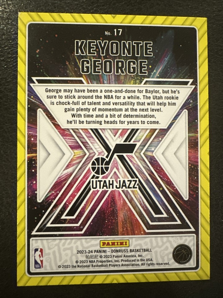 KEYONTE GEORGE #17 RC 2023-24 PANINI DONRUSS JAZZ GREAT X-PECTATIONS | eBay