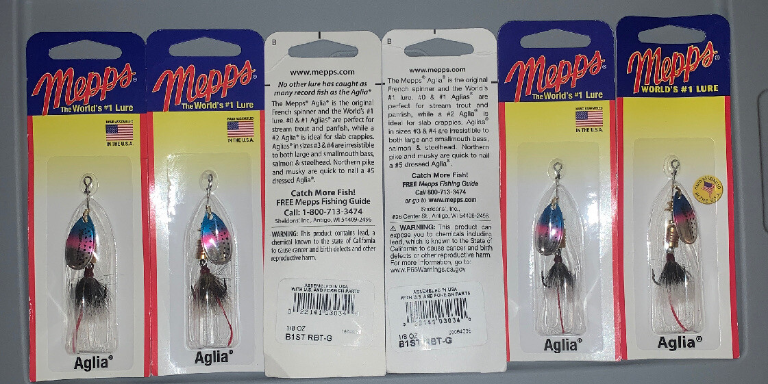 6 Packs Mepps Aglia 1/8OZ B1ST RBT-G Rainbow Trout Pattern | eBay