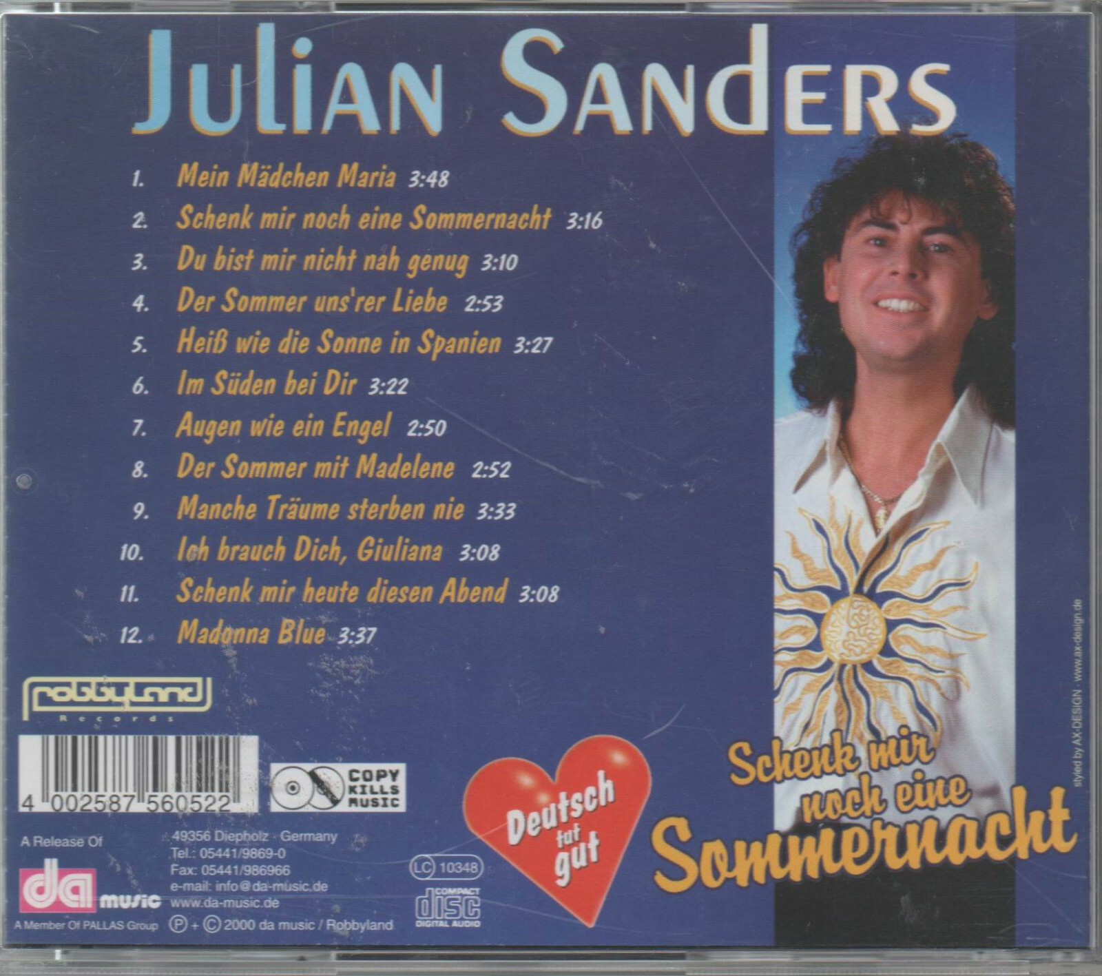 Julian Sanders Schenk mir noch eine Sommernacht CD NEU Mein Mädchen ...
