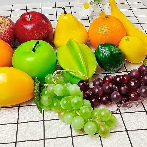 13 Pcs Artificial Fruits Fake Fruits Decoration Home Realistic Faux ...