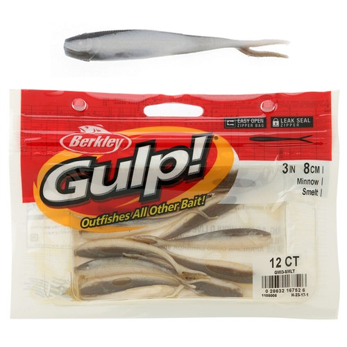 Berkley Gulp Minnow Micro Soft Bait 8cm Smelt Qty 12 28632167526 | eBay