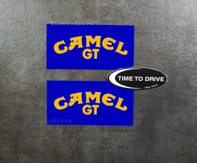2x CAMEL GT blue Stickers Decals IMSA graphics Racing Sponsor GTP GTU ...