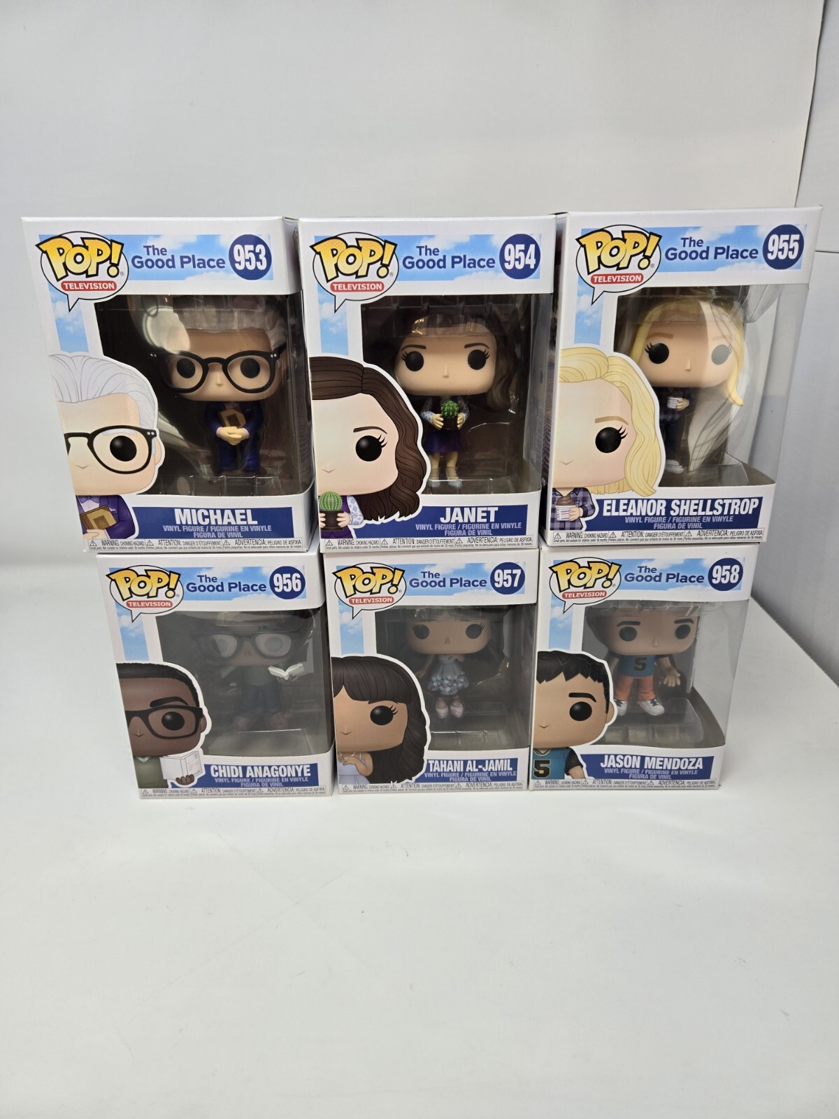 Good Place WHOLE SET 6 Funko Pops Eleanor Janet Michael Chidi Tahani ...