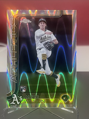 JACOB WILSON 2025 Topps Chrome RAYWAVE REFRACTOR Rookie Card SP A’s | eBay