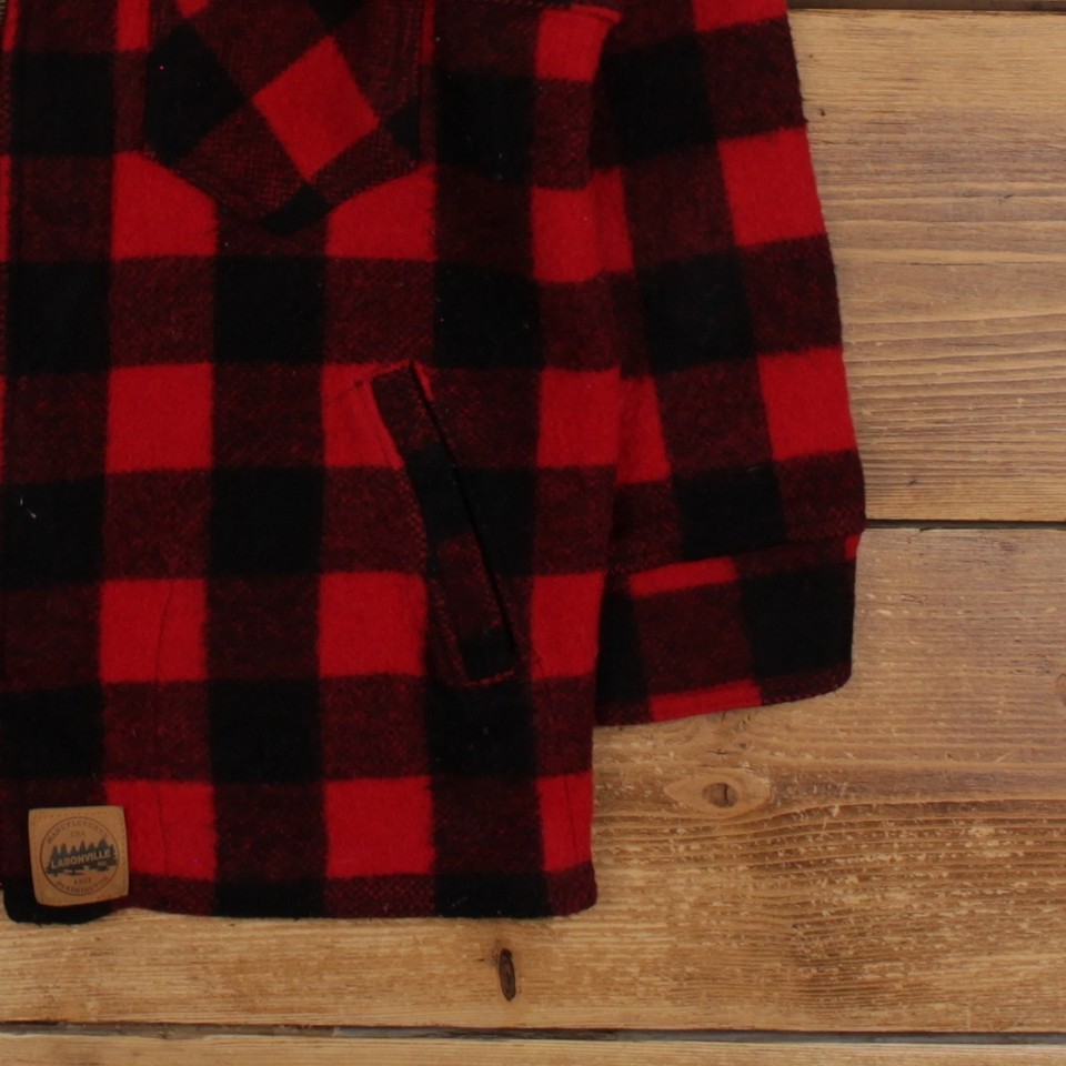 Vintage Labonville CPO Jacket S Mens USA 80s Red Black Check Wool ...