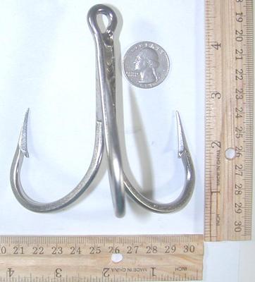 1 pc 12/0 Stainless Steel welded treble hook really big fish or Small ...