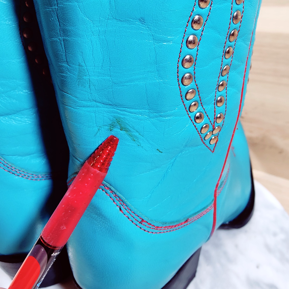 NEW Vtg Frye Daisy Duke Western Boots Women 10 M Blue Turquoise Cowboy ...