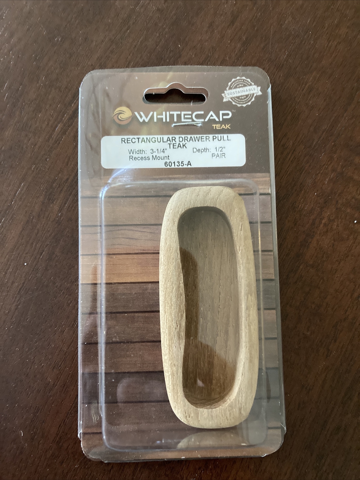 Whitecap 60135-A Teak Rectangular Drawer Pull 3-1/4"L ~1 in Pack~NIP~FREE SHIP! | eBay