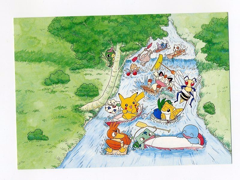 Pokemon 1999 River Japanese Promo Beautiful Post Card Pikachu Bulbasaur ...