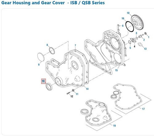 Front Crankshaft Seal Kit for Cummins 4B 6B. PAI # 136105 Ref.# 3937111 ...