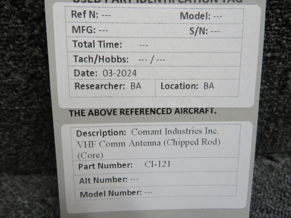 CI-121 Comant VHF Comm Antenna (Chipped Rod) (Core) | eBay