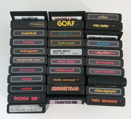 31 Atari Game Cartridges BULK BUY Bundle 7800 2600 Vintage Collection ...