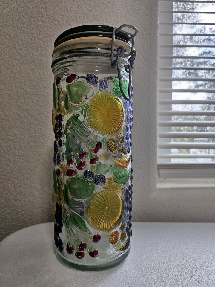 Hand Painted, Embossed Glass Jars (Set Of 4) | eBay