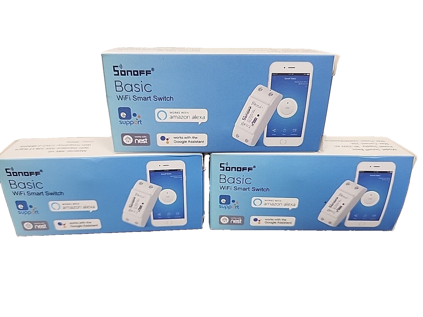SONOFF WiFi Wireless Smart Switch 3PCS Works with Amazon Alexa,Google Home