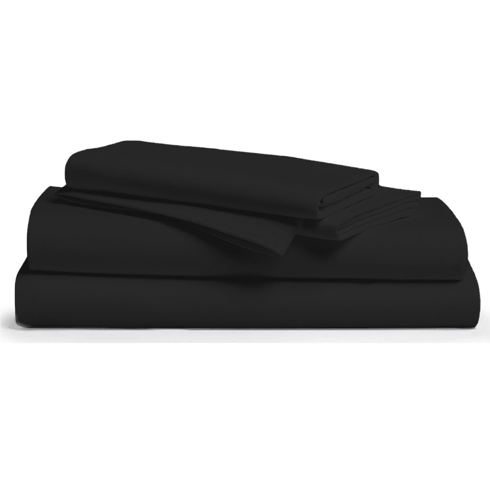2200TC 4PCS Bed Sheet Set Single/KS/Double/Queen/King Flat Fitted ...