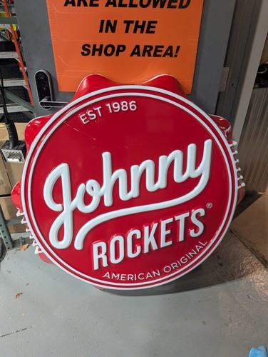 Rare Vintage 3D Johnny Rockets Exterior Sign With Led Lighting. Works ...