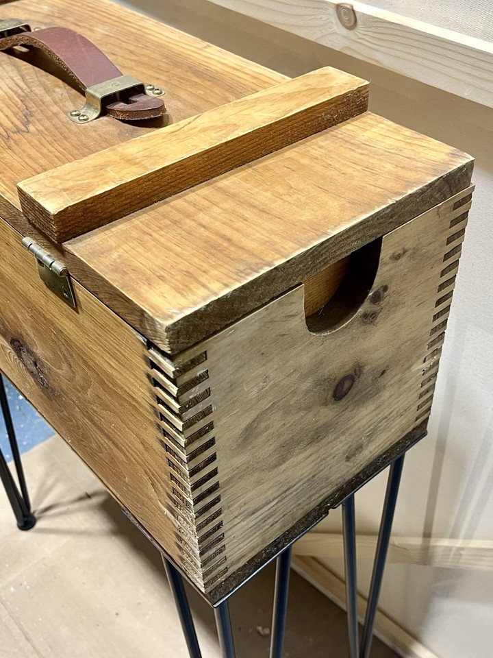 Vintage Wooden REMINGTON SHUR SHOT Shotgun Ammo Box Side / Sofa Table ...