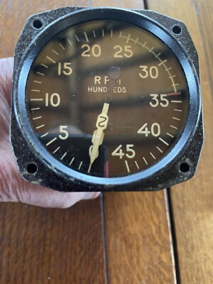 Vintage Multi engine RPM gauge, very good condition with FAA overhaul ...
