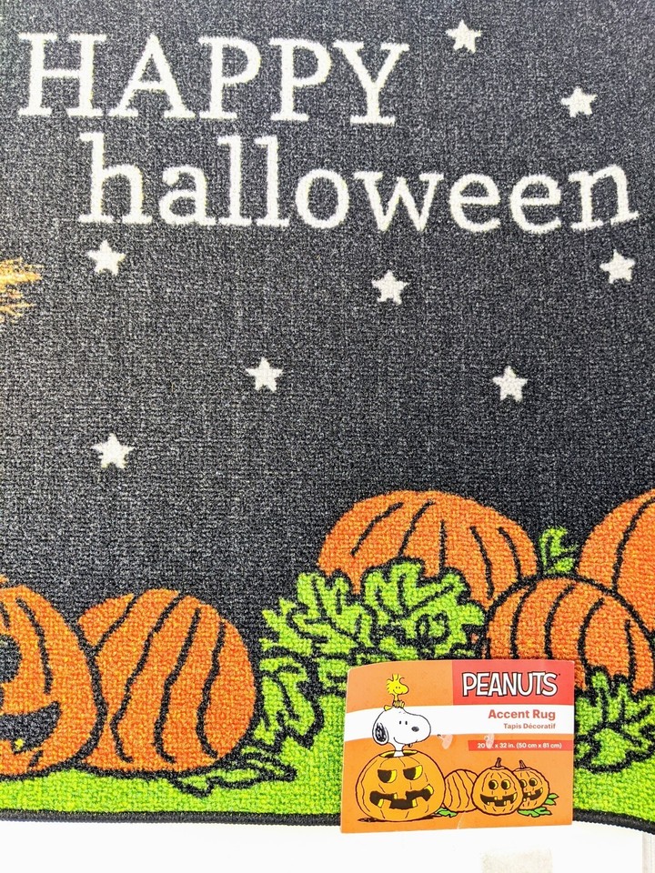 Peanuts Snoopy Jack O Lantern Fall Pumpkins Accent Rug 20"×32" HAPPY ...