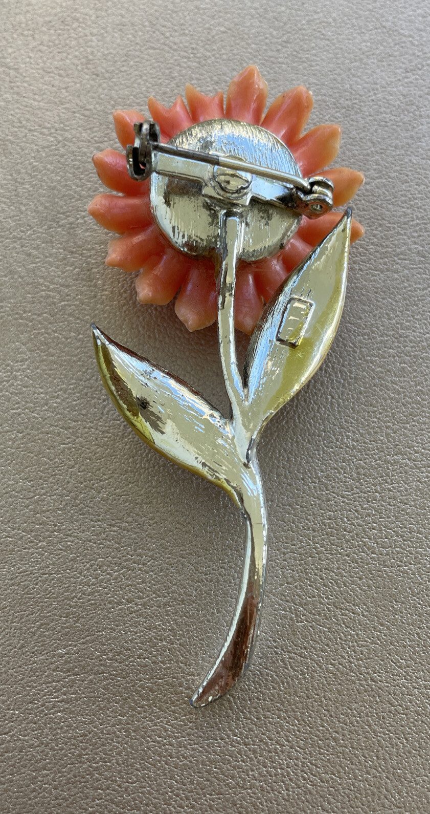 Vintage Signed JJ Silver Tone Coral Flower Pin or Brooch | eBay