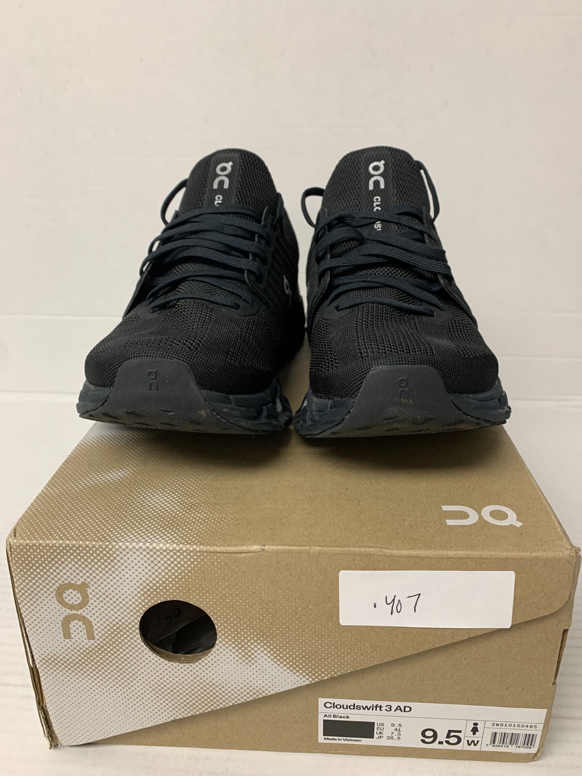 .407 Cloudswift 3 AD, All Black, Mens Running Shoes-US 9.5 WOMENS ...