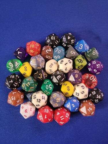 Lot of (36) D&D RPG TSR Assorted Colored Dice | eBay