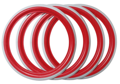 16'' Motorcycle Wide Red and White Wall Portawalls Tyre insert Trim Set ...